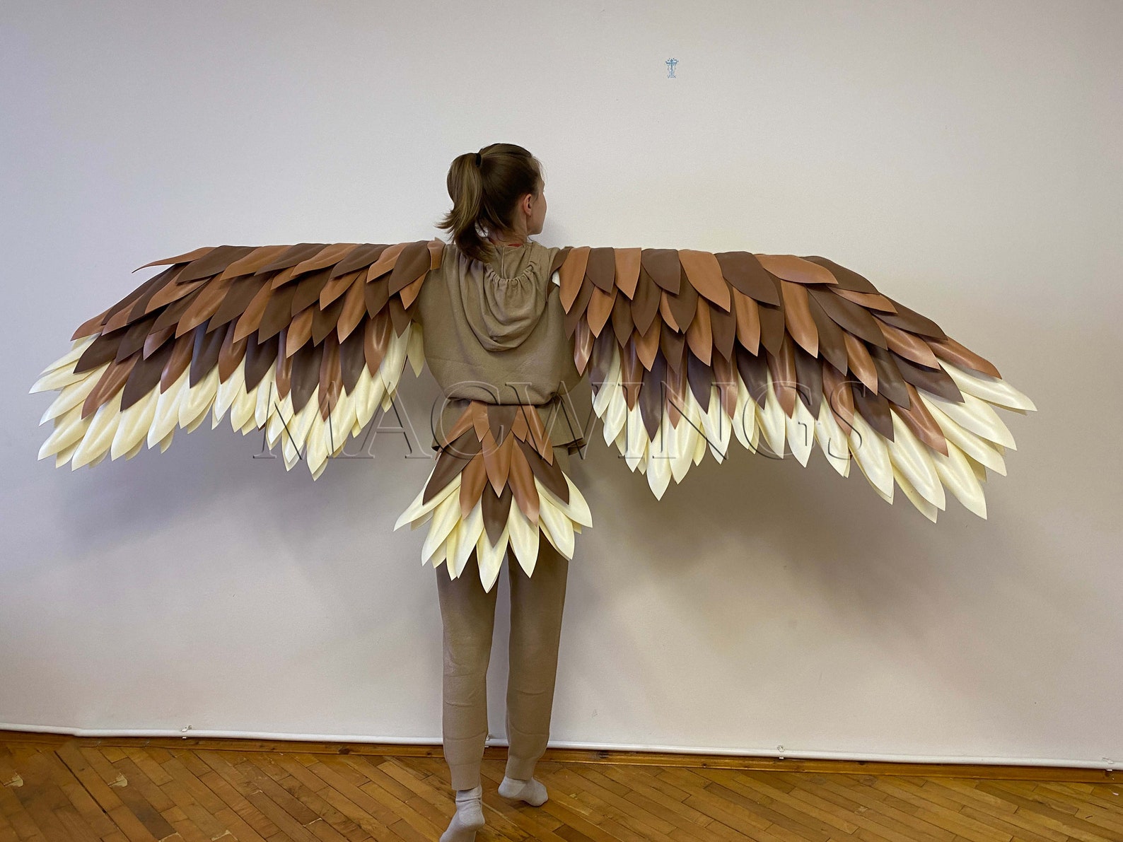 Barn Owl Arm Wings With Tail, Brown Bird Costume for Adult Cosplay ...