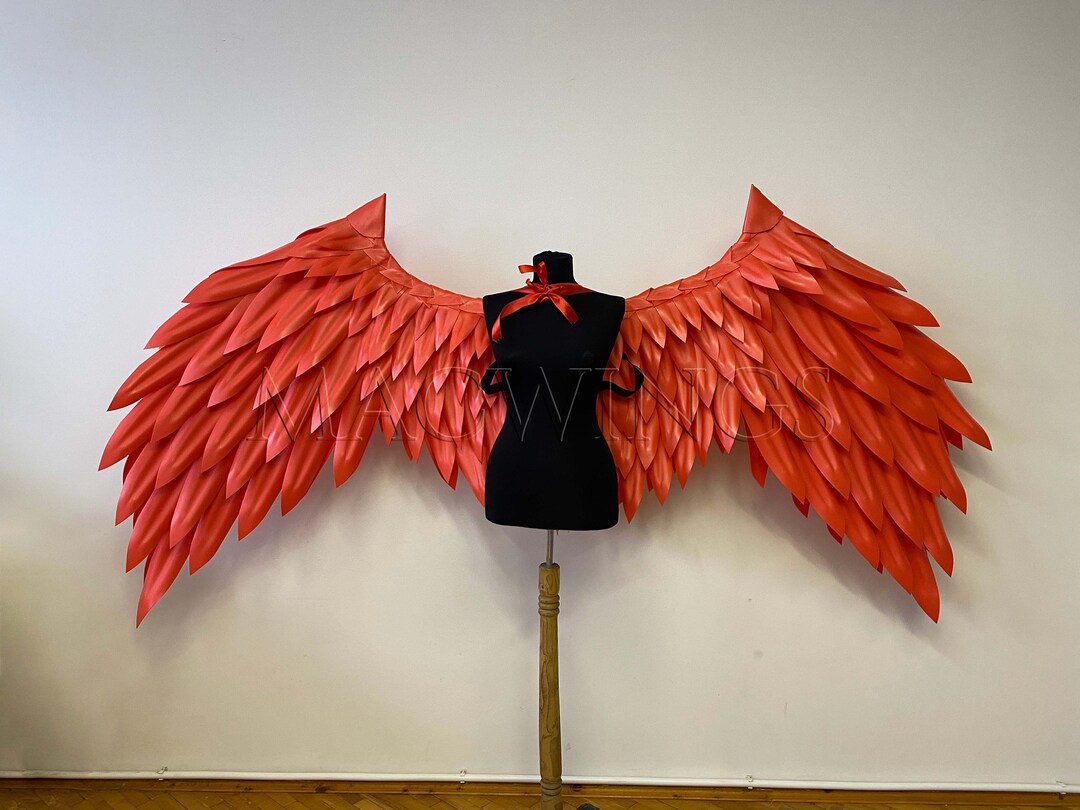 Red Wings Demon Wings Devil Costume Fallen Angel Lucifer - Etsy