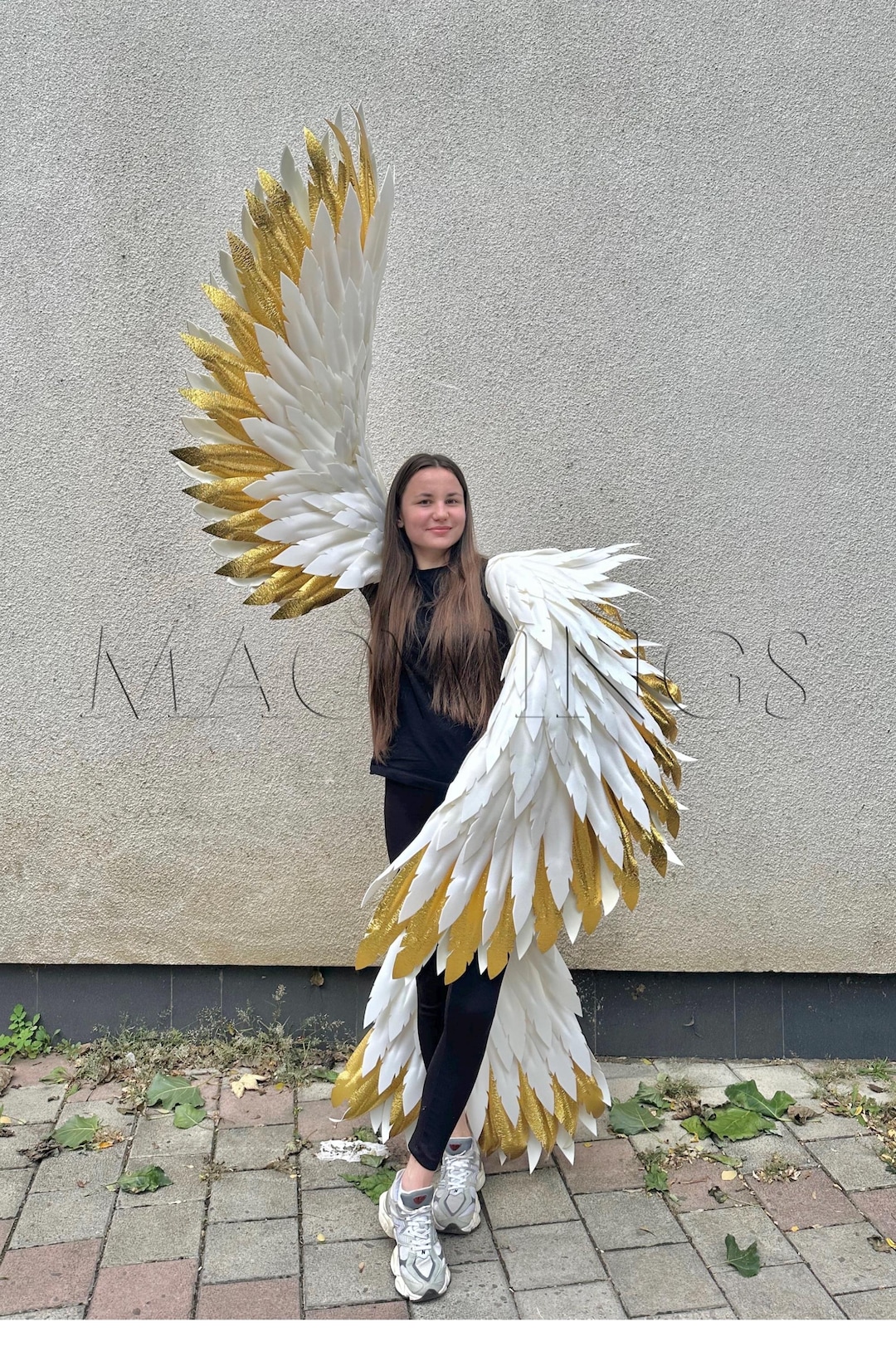 White and Gold Bird Costume, Bird Wings and Tail Costume Cosplay, Arm ...