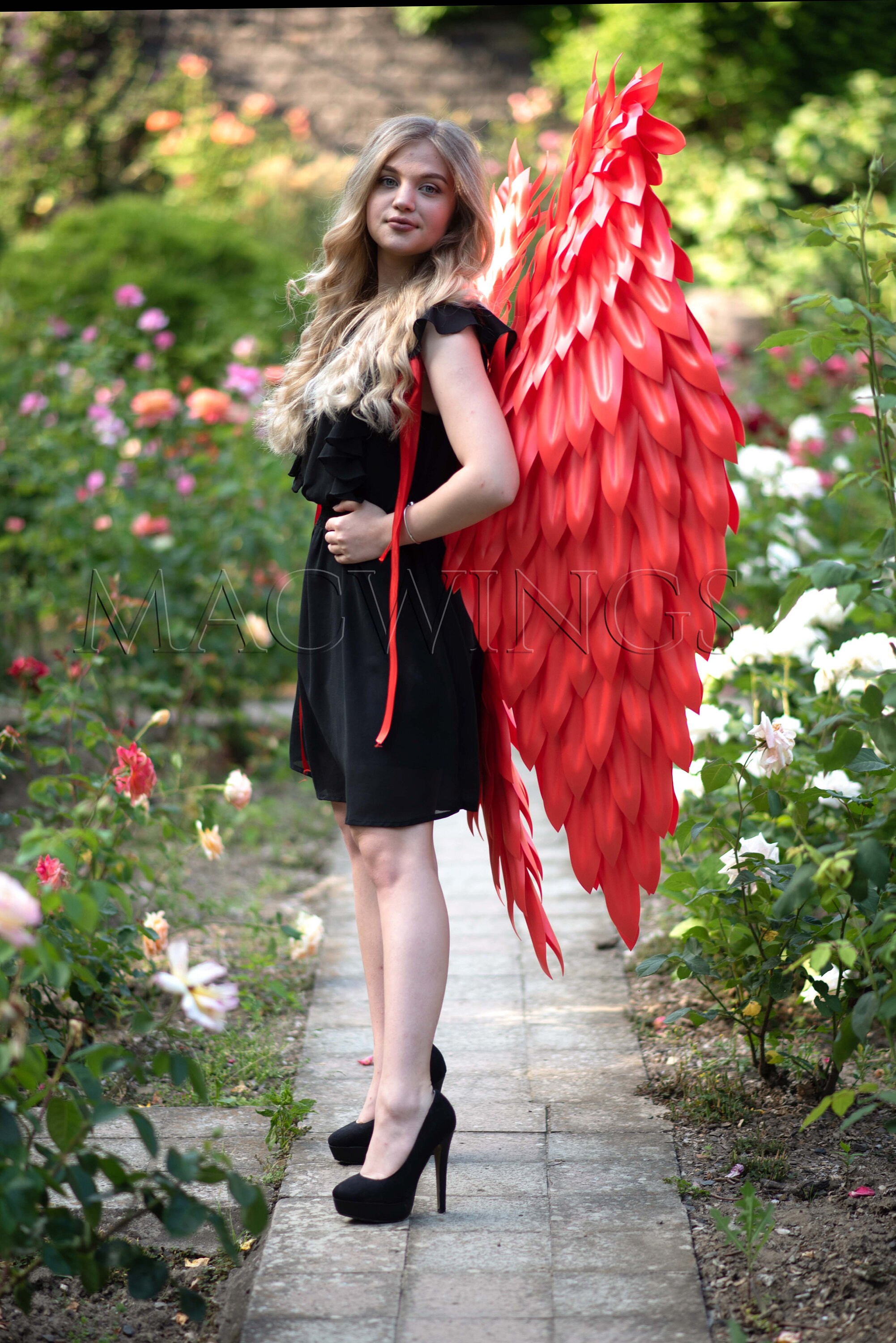 Red Angel Wings Angel Costume Red Wings Demon Wings - Etsy