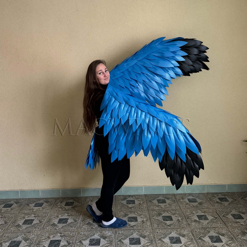 Mountain Blue Jay Wings and Tail Arm Wings Cosplay Costume Blue Black ...