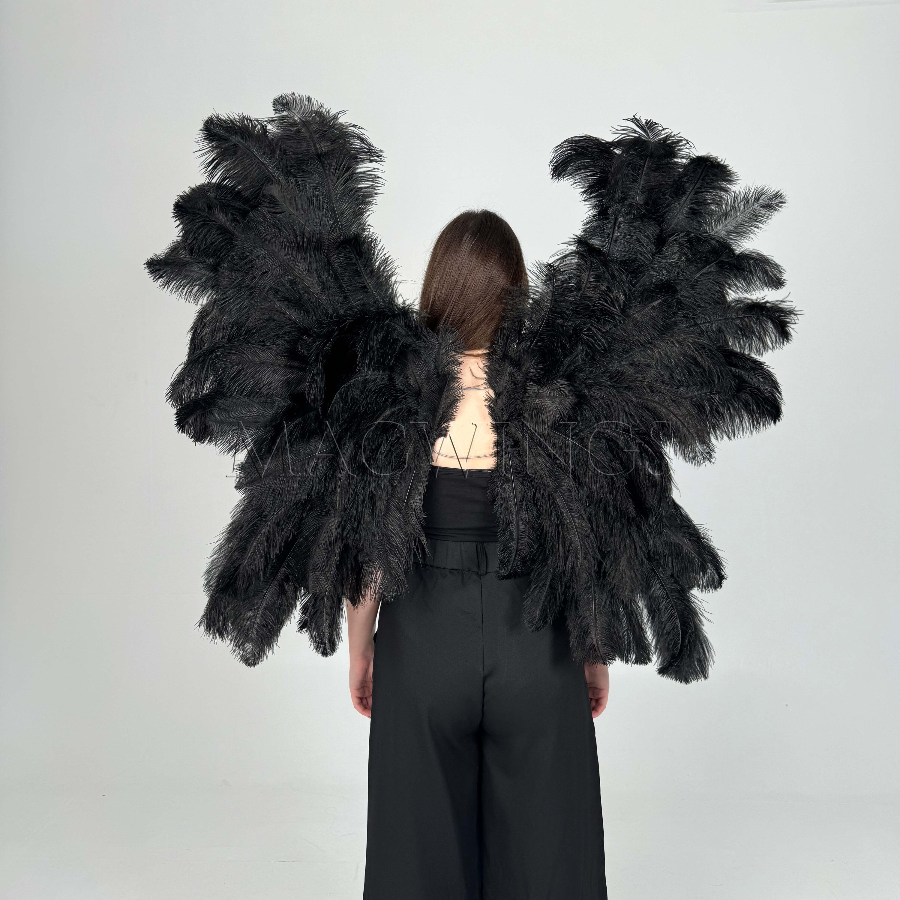 Black Angel Wings Costume Cosplay Butterfly Wings Adult Photo Prop ...