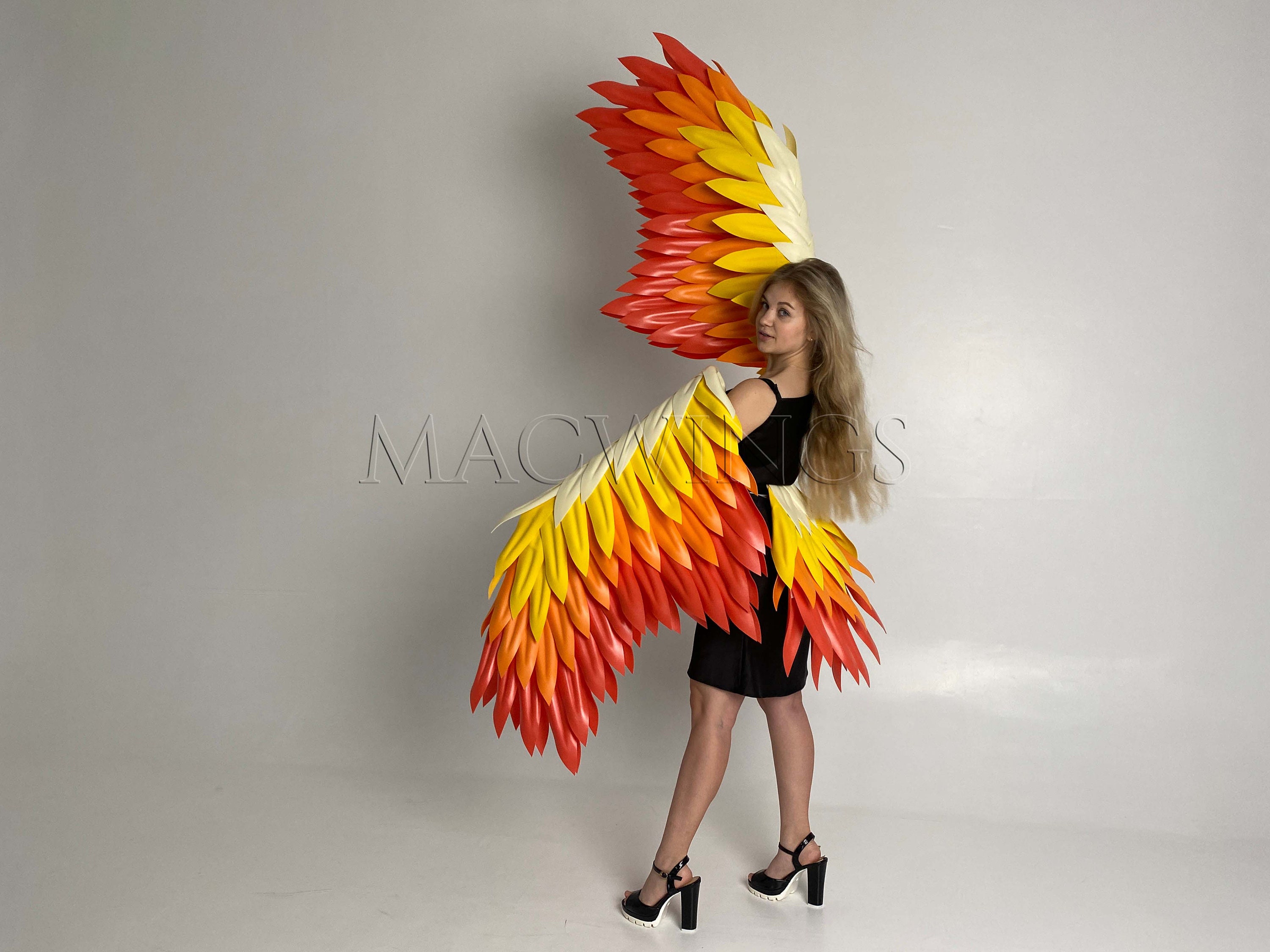 Fire Wings and Tail Phoenix Costume Cosplay Bird Wings for - Etsy