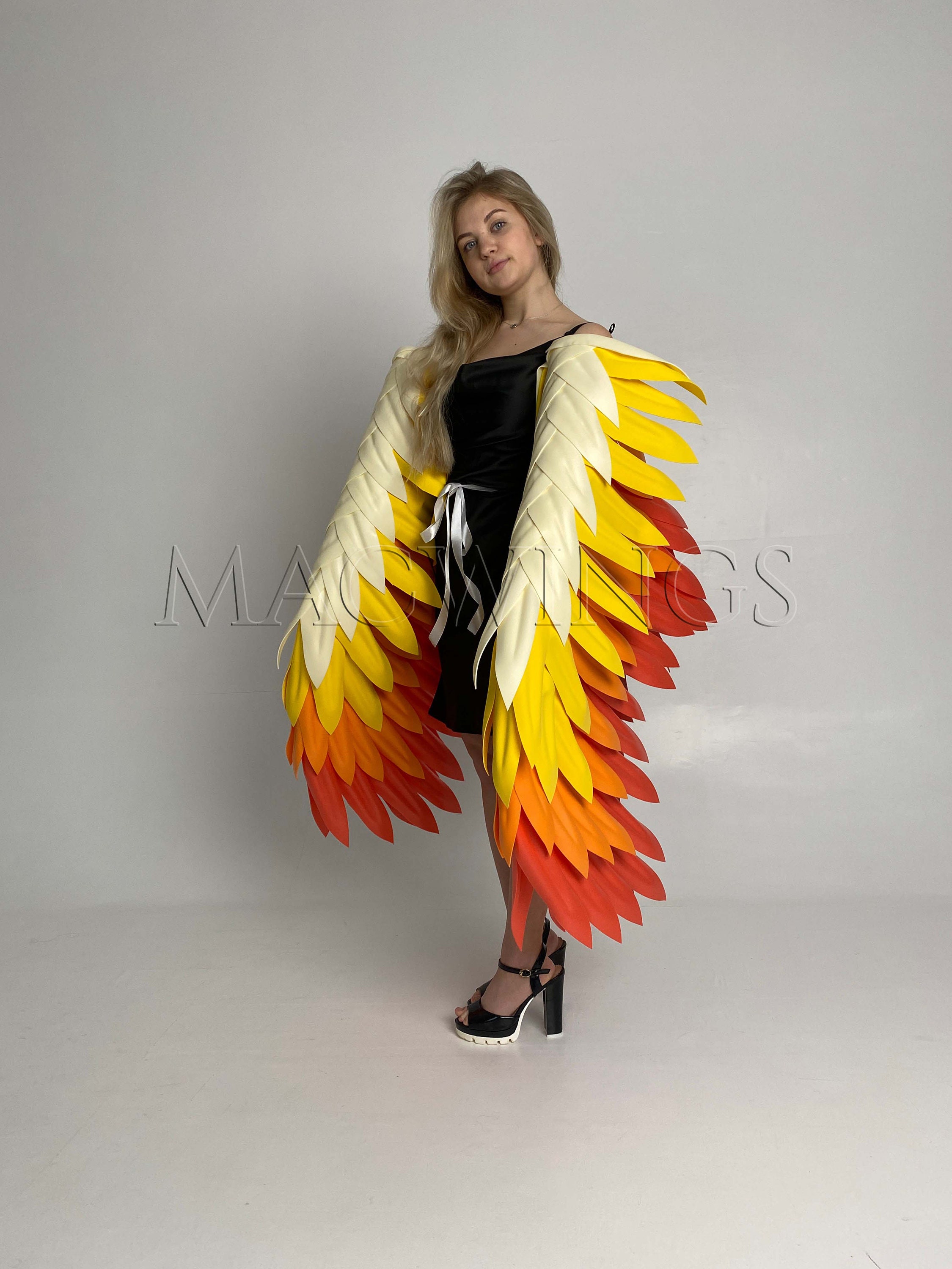 Fire Wings and Tail Phoenix Costume Cosplay Bird Wings for - Etsy