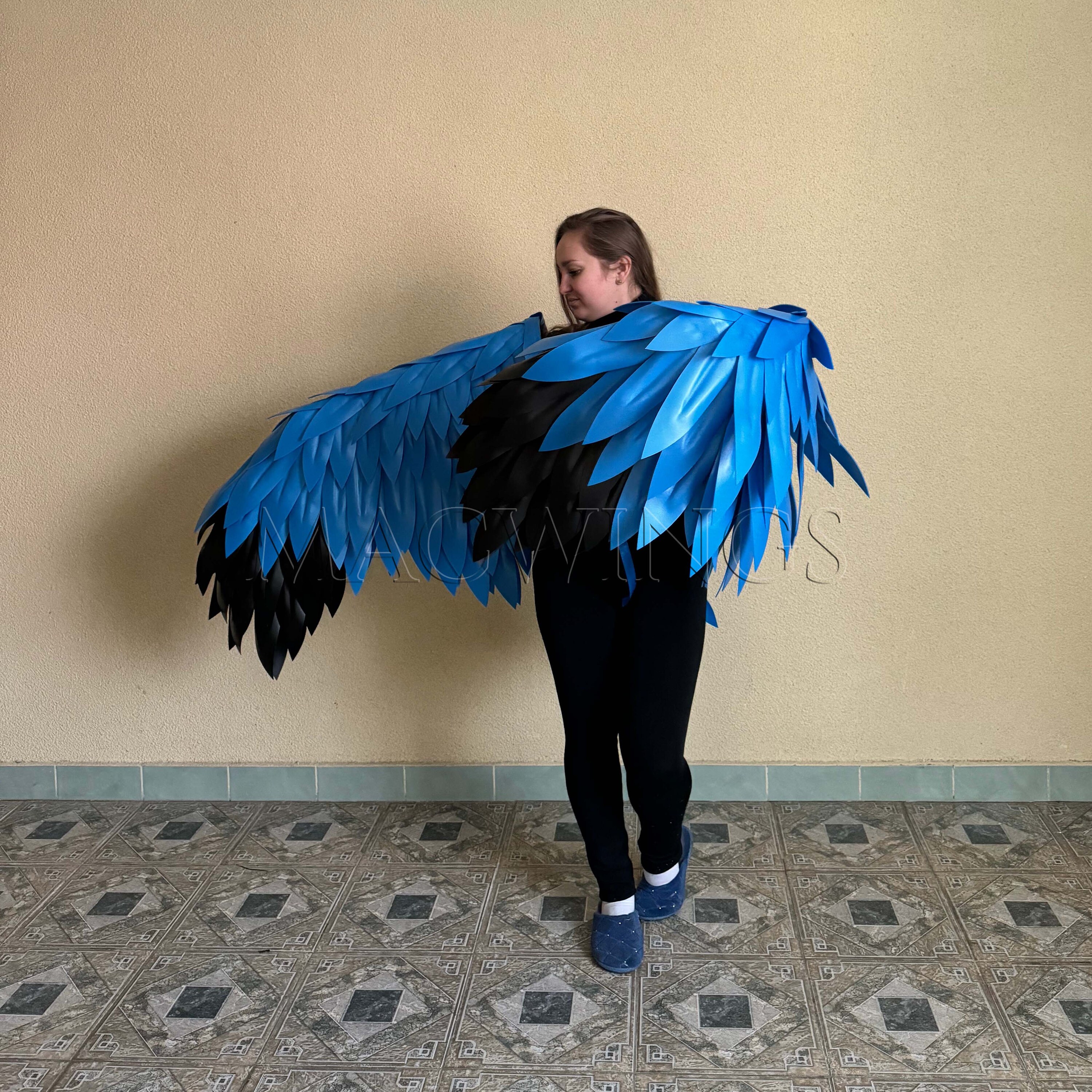 Mountain Blue Jay Wings and Tail Arm Wings Cosplay Costume Blue Black ...