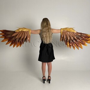 Brown Harpy Wings for Arms, Bird Costume, Halloween Cosplay, Adult ...