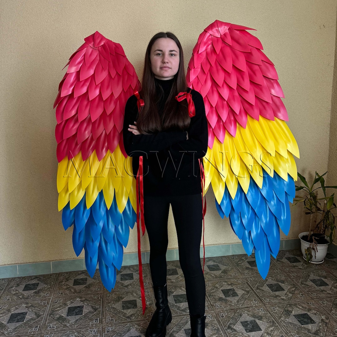 Macaw Wings Costume Parrot Wings Cosplay Movable Wings Adult Bird Wings ...