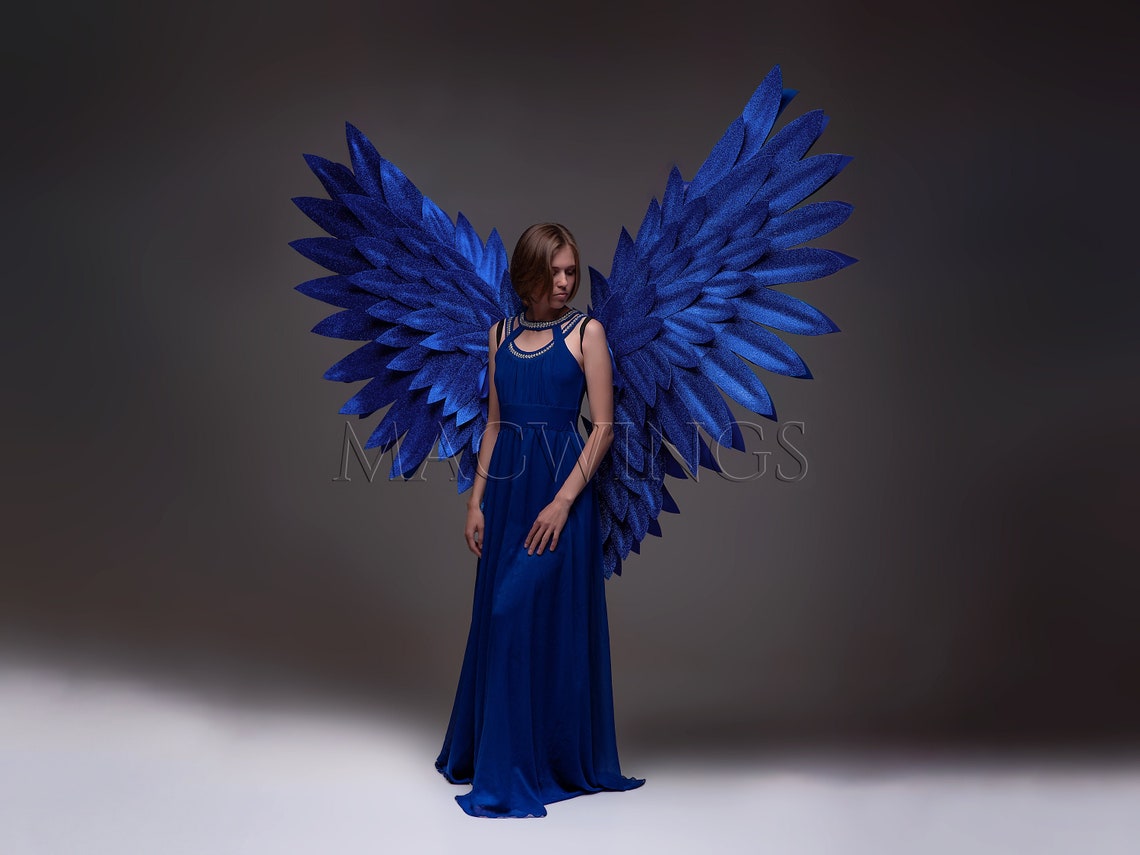 Blue Glitter Wings Extra Large Wings Angel Wings Cosplay | Etsy