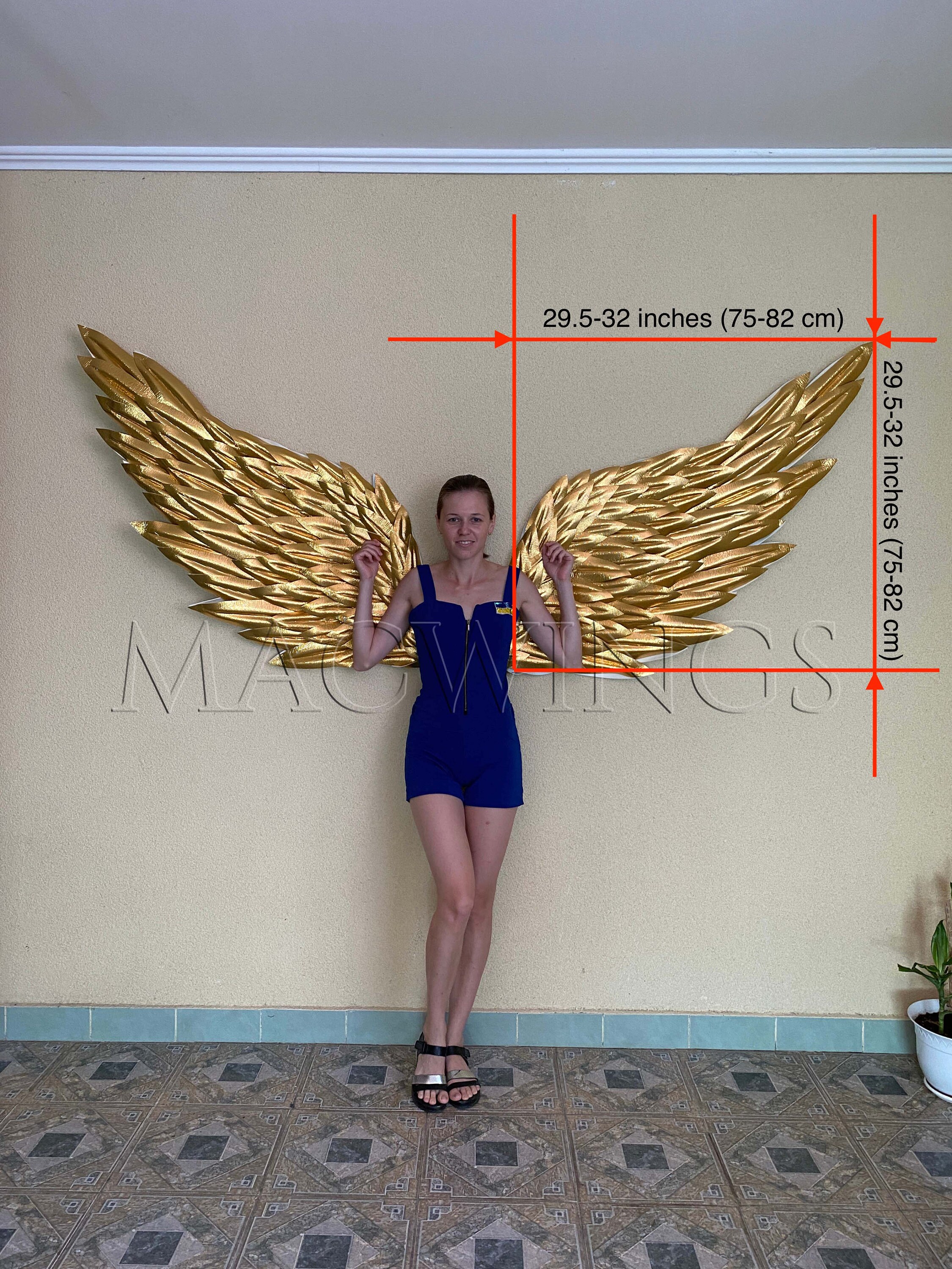 Golden Wings for Backdrop, Gold Angel Wings for Stands, Picture Booth ...