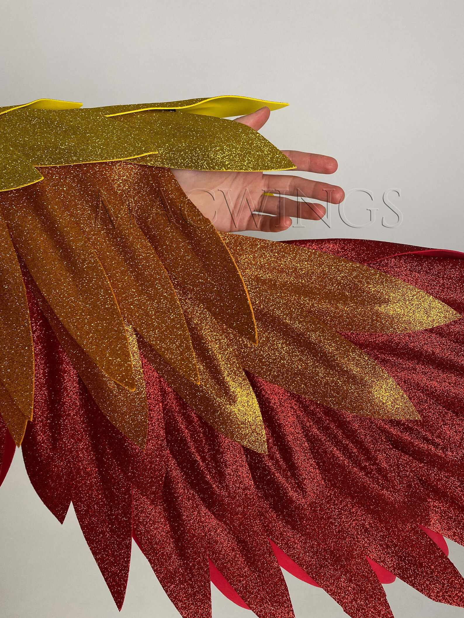 Shiny Red Arm Wings, Red Wings, Wings for Dance Cosplay Prop, Glitter ...