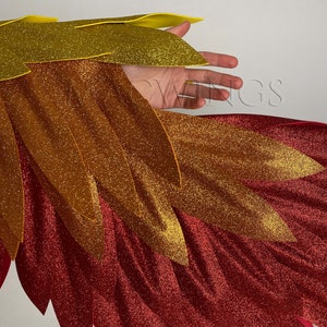 Shiny Red Arm Wings, Red Wings, Wings for Dance Cosplay Prop, Glitter ...