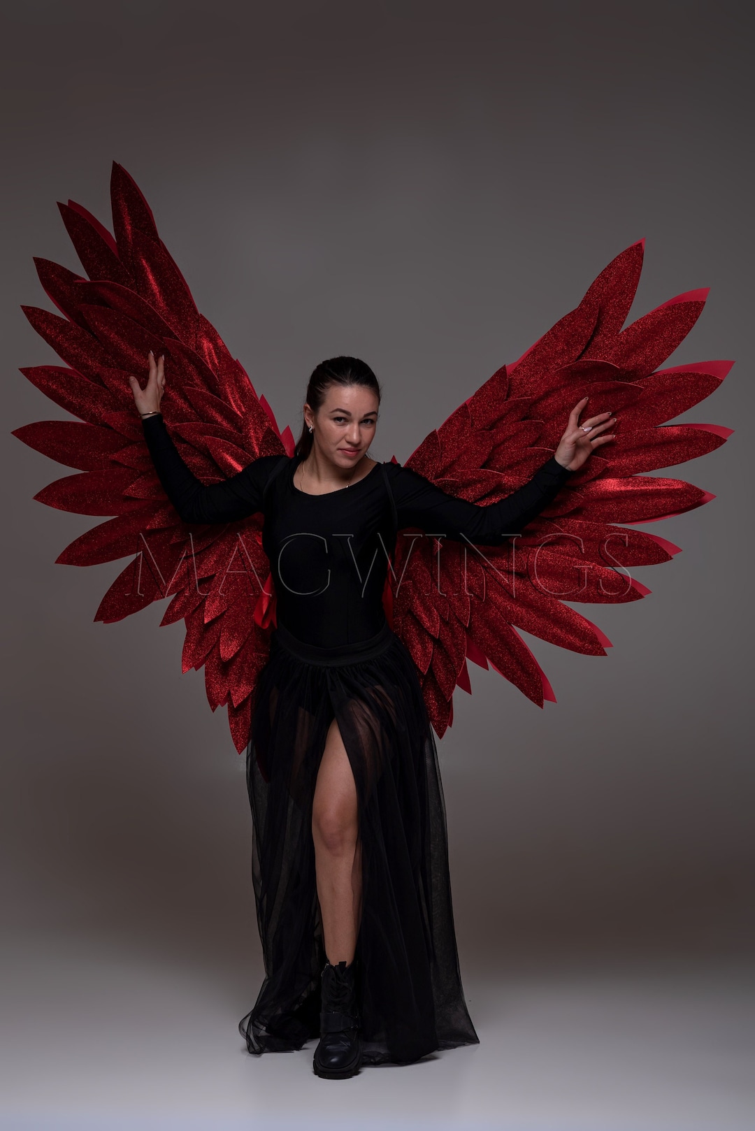 Red Glitter Wings, Large Wings, Angel Wings Cosplay, Sparkle Wings ...