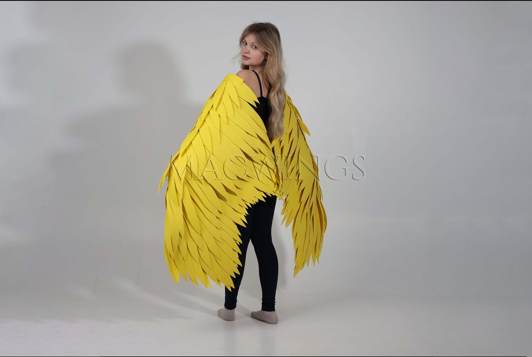 Yellow Wings, Bird Wings, Wings for Dance, Arm Wings, Performance Wings ...