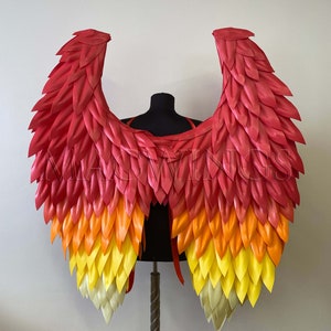 Phoenix Wings Cosplay Costume, Red Wings for Cosplay 4 Ft, Flame Color ...