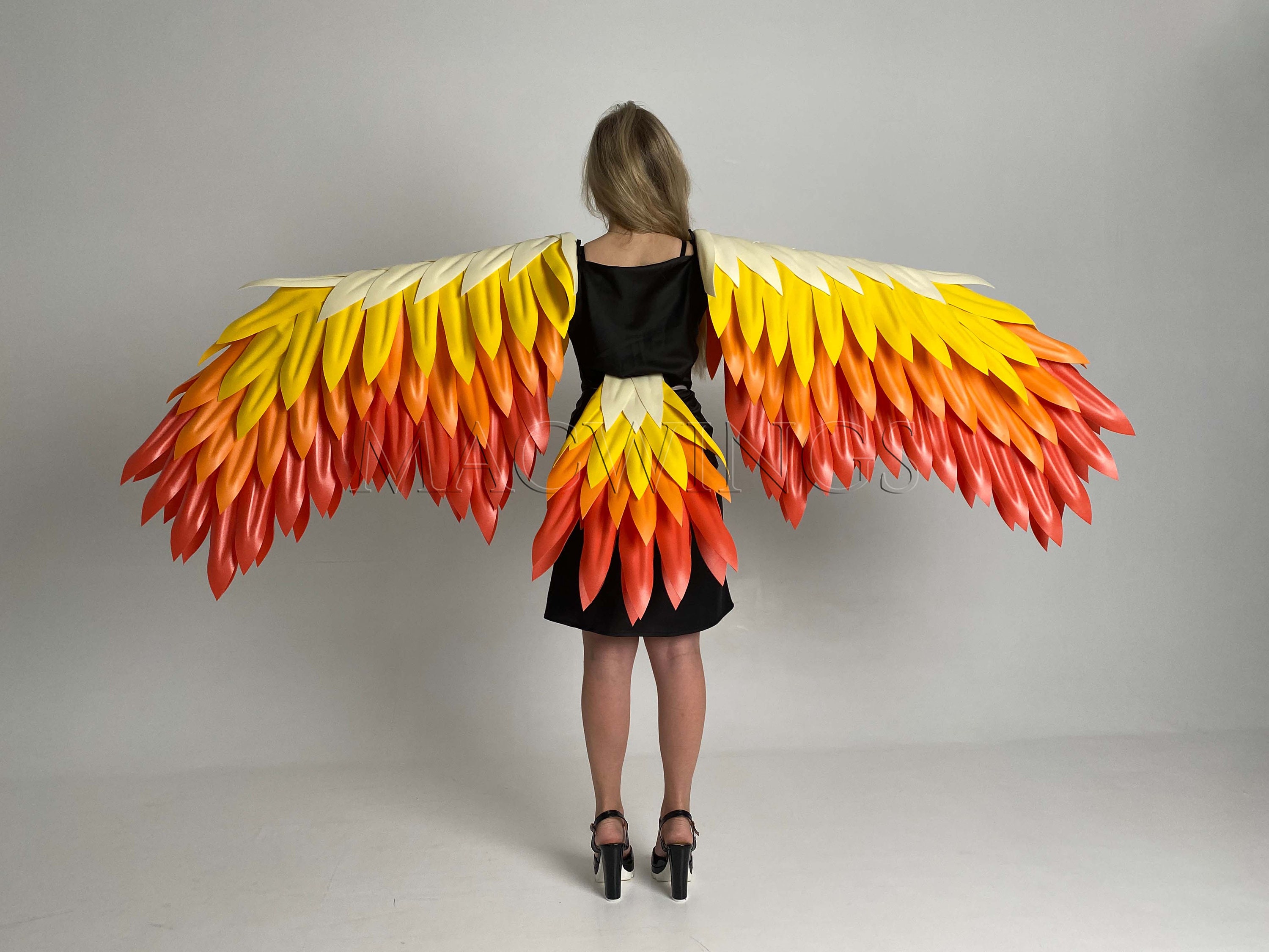 Fire Wings and Tail, Phoenix Costume Cosplay, Bird Wings for Arms, Arm ...