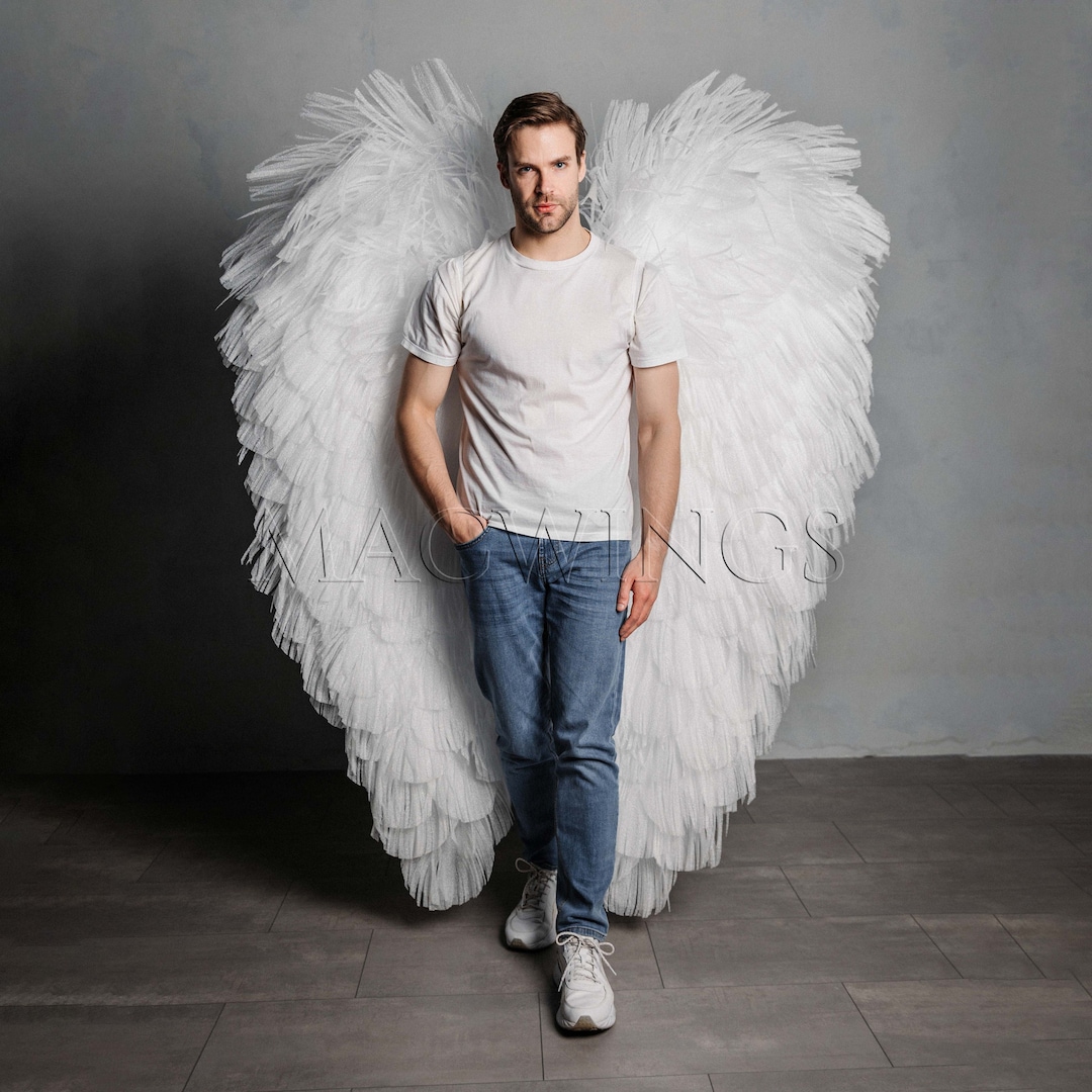White Wings Costume Cosplay White Angel Wings Big Wings for Adult Cupid ...