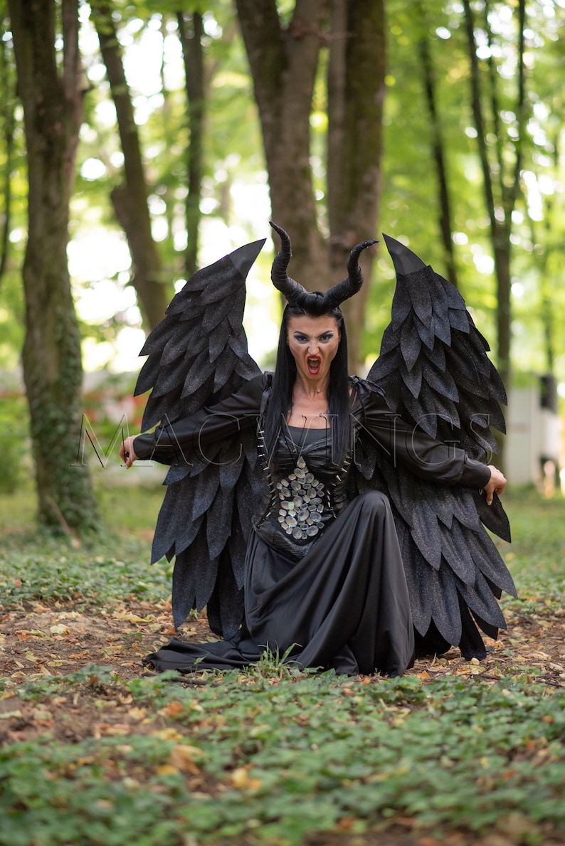 Witch Cosplay Costume Black Wings Devil Wings Black Angel - Etsy