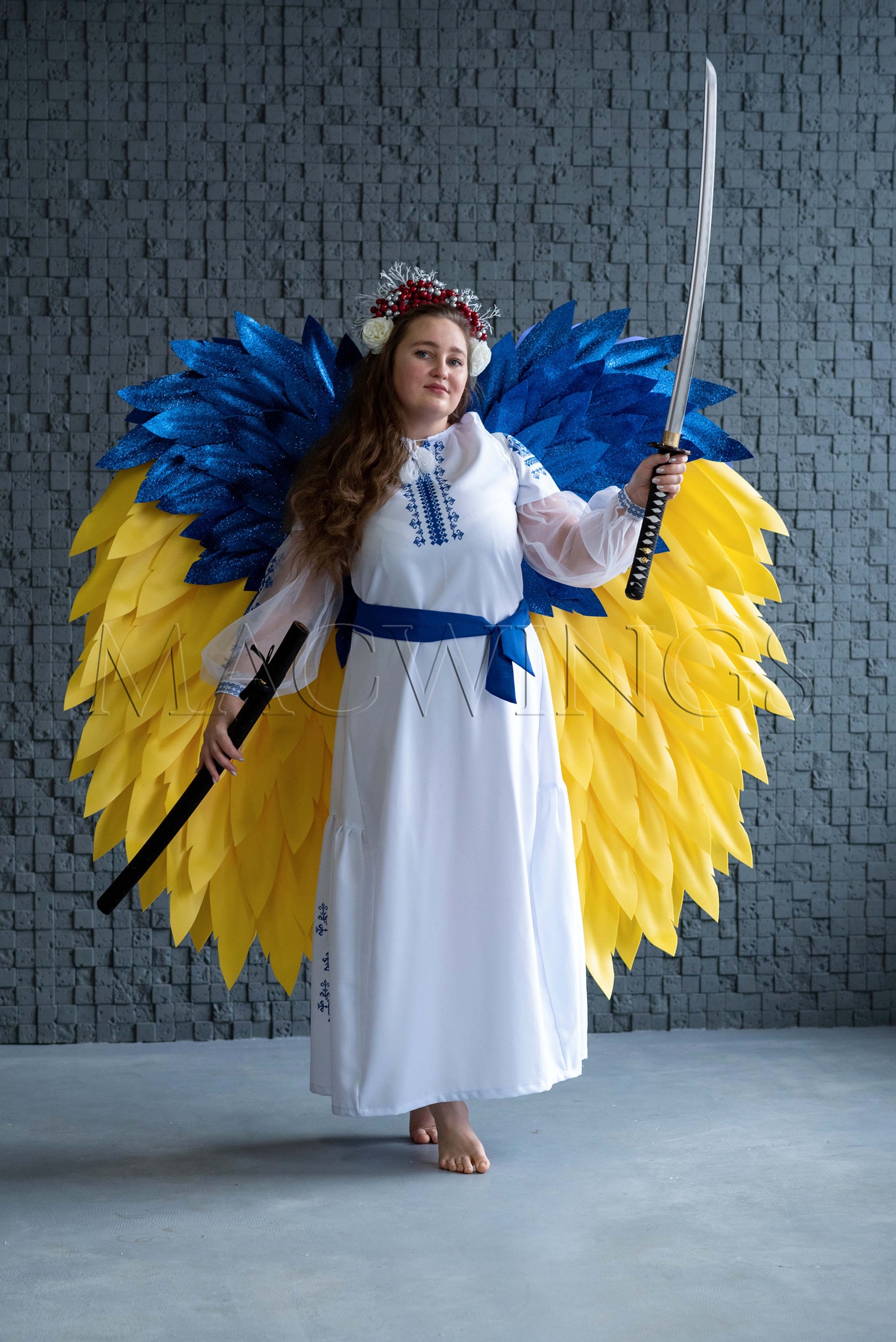 Yellow and Blue Color Wings Ukrainian Flag Wings Angel - Etsy