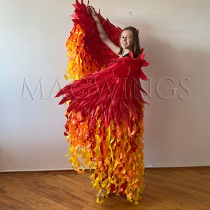 Moveable Phoenix Wings, Flame Wings, Adult Cosplay Costume, Fire Bird ...