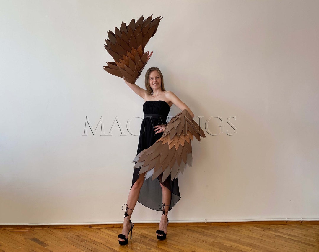 Brown Harpy Wings, Bird Wings, Arm Wings for Arms Open Hands, Bird ...