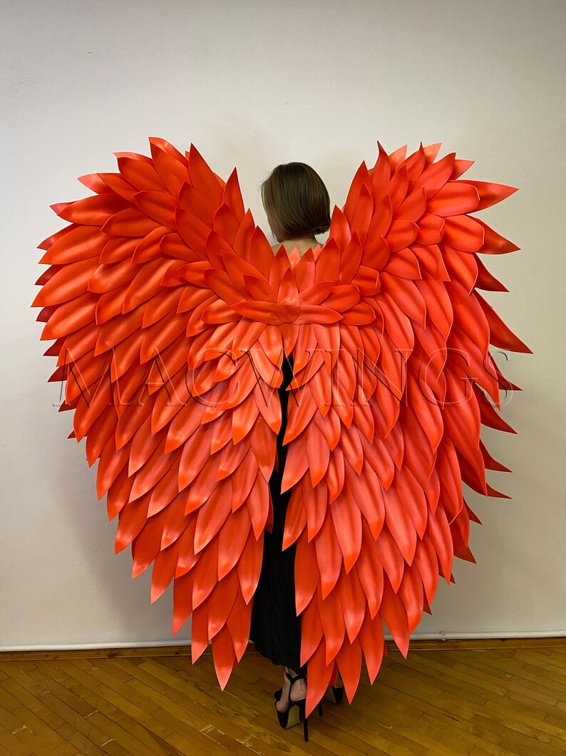 Red Angel Wings Red Wings Wedding Wings Big Red Heart | Etsy