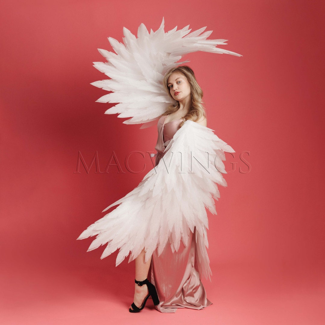 White Bird Wings and Tail Arm Wings Bird Costume Cosplay Adult Flexible ...