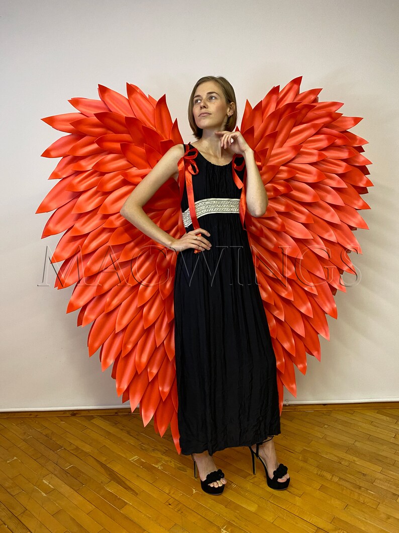Red Angel Wings Red Wings Wedding Wings Big Red Heart - Etsy