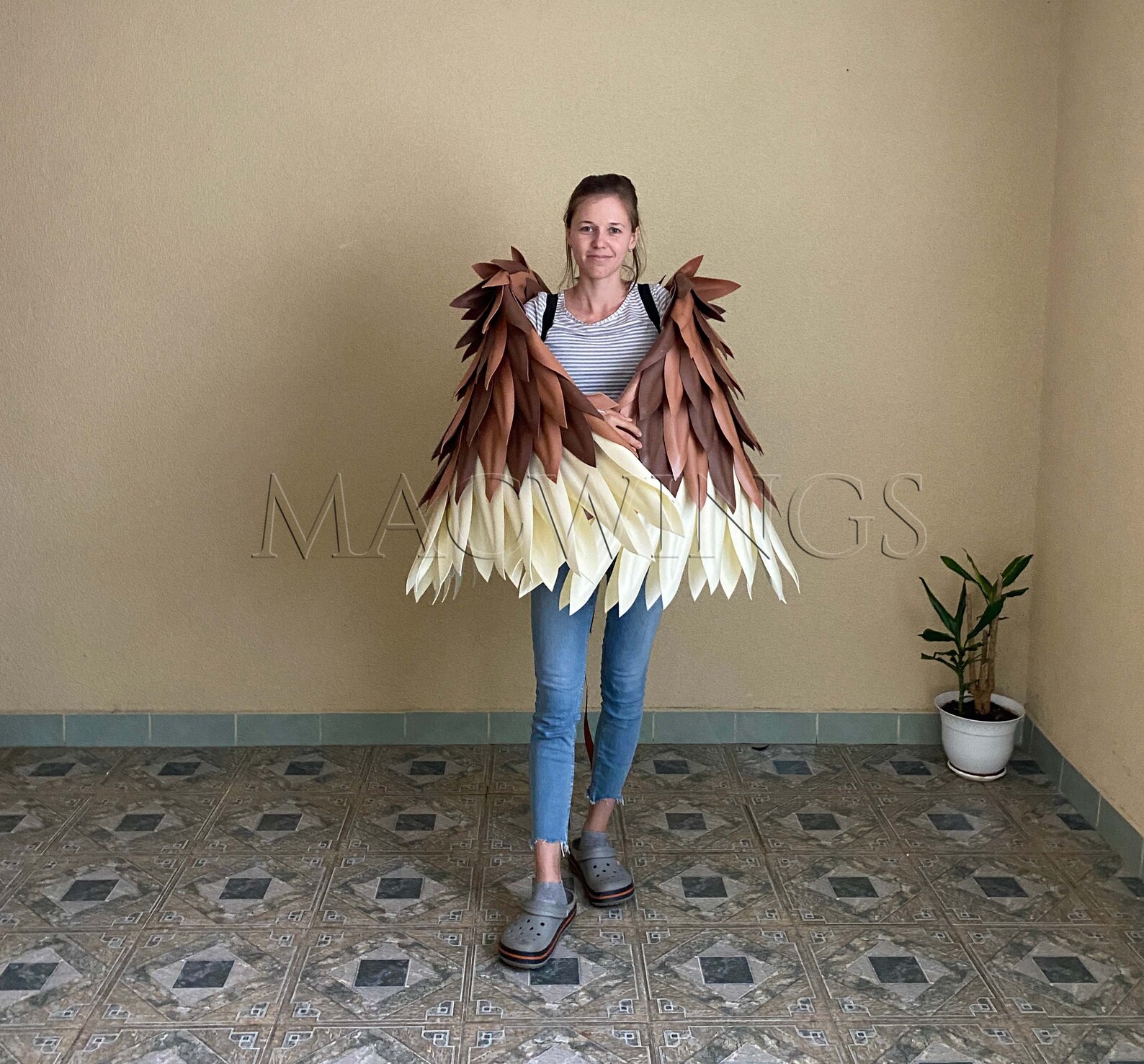 Movable Barn Owl Wings, Brown Bird Wings Cosplay, Halloween Costume ...