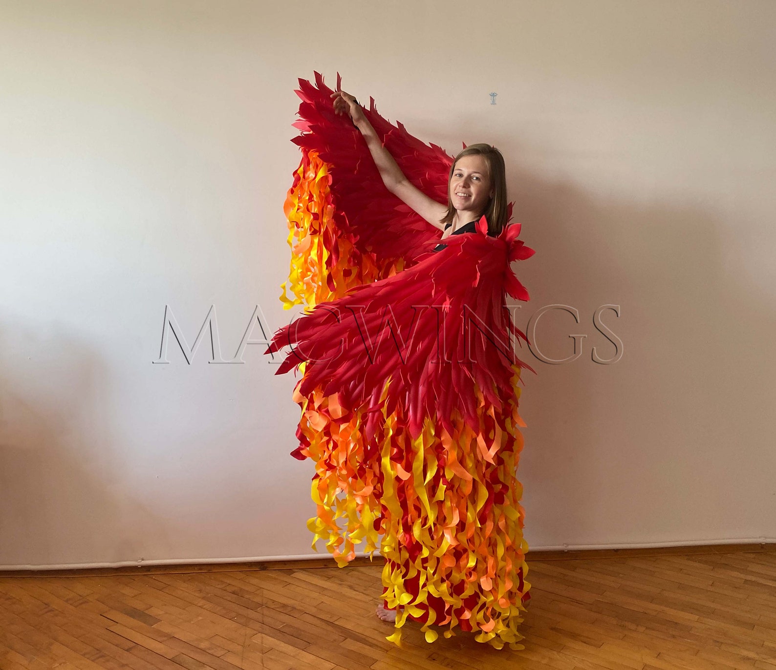 Moveable Phoenix Wings, Flame Wings, Adult Cosplay Costume, Fire Bird ...