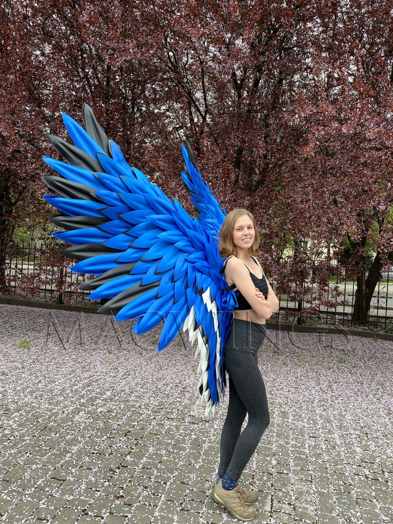 Bluejay Wings, Extra Large Blue Angel Wings, Dark Blue Color, XL Big ...