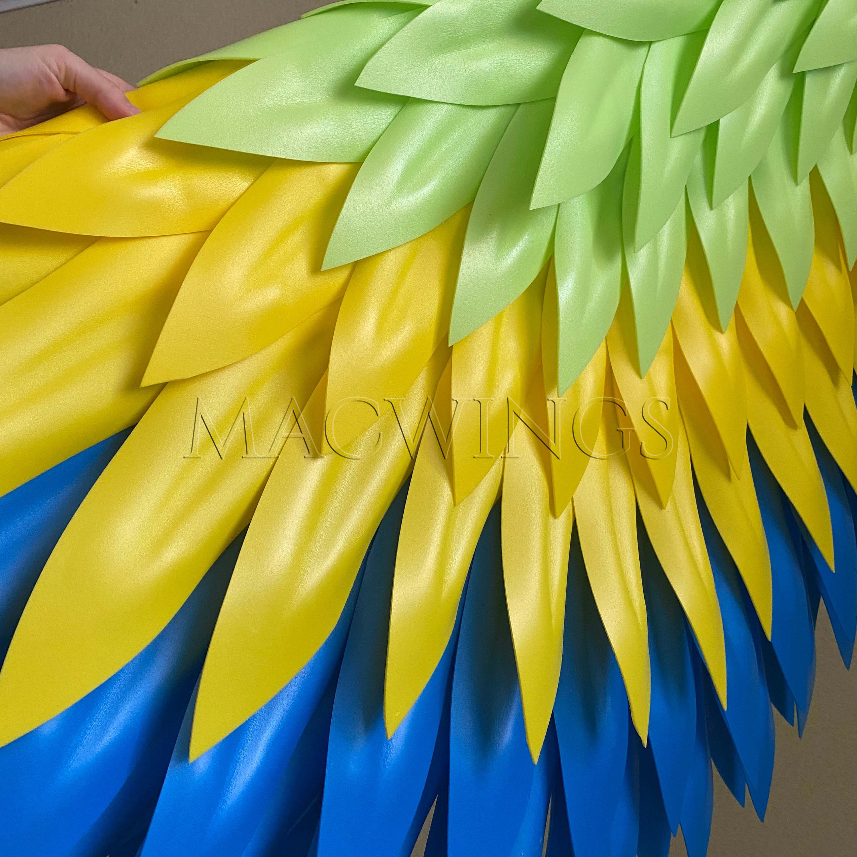 Green Macaw Wings Costume Movable Bird Wings Wings for Dance, Colorful ...