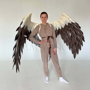 Large Brown Bird Wings – Flexible Movable Angel Wings for Adult Cosplay ...