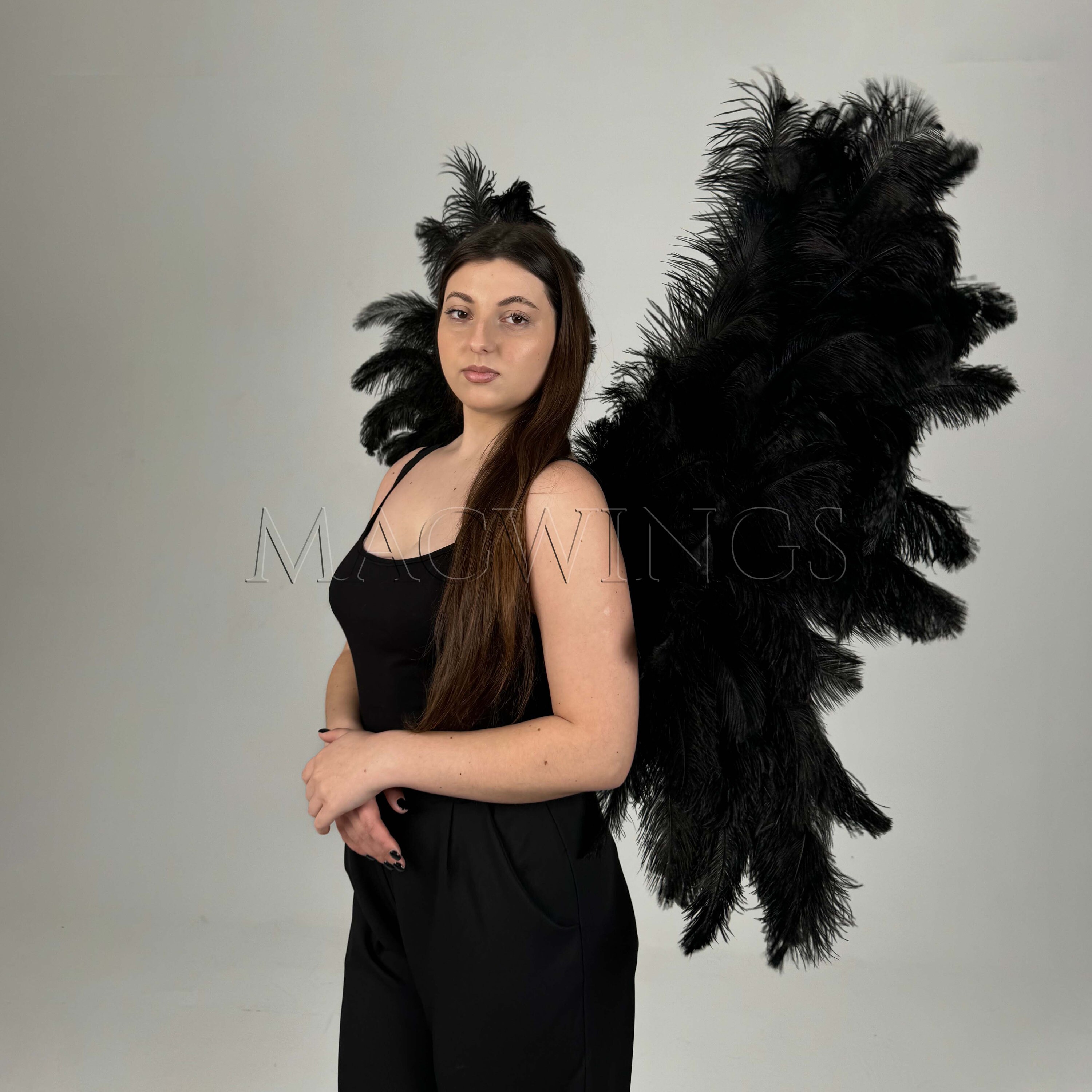 Black Angel Wings Costume Cosplay Butterfly Wings Adult Photo Prop ...