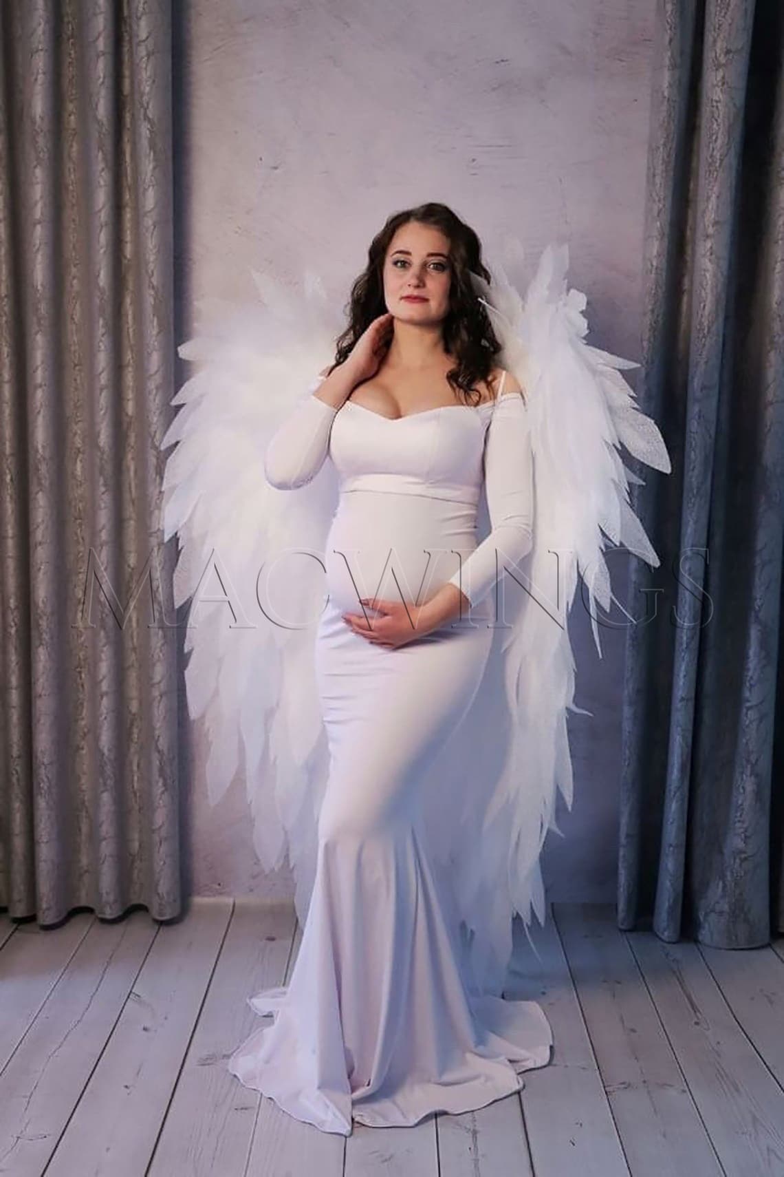 White Angel Wings for Pregnancy Photoshoot Baby Shower | Etsy
