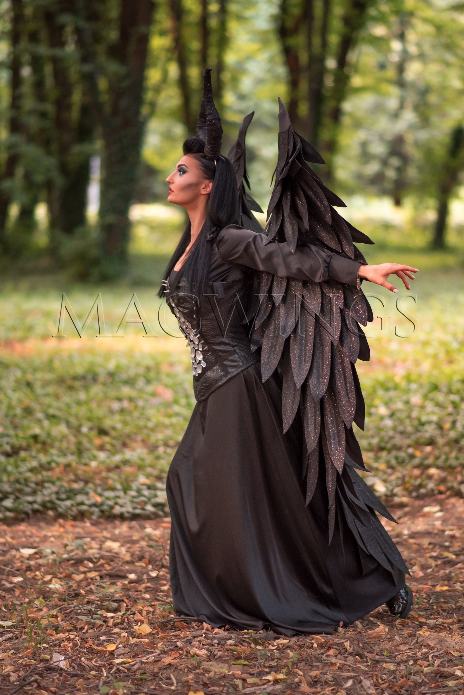 Witch Cosplay Costume, Black Wings, Devil Wings, Black Angel, Dark ...