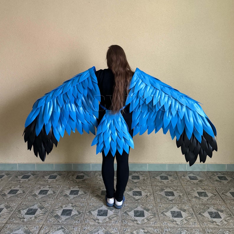 Mountain Blue Jay Wings and Tail Arm Wings Cosplay Costume Blue Black ...