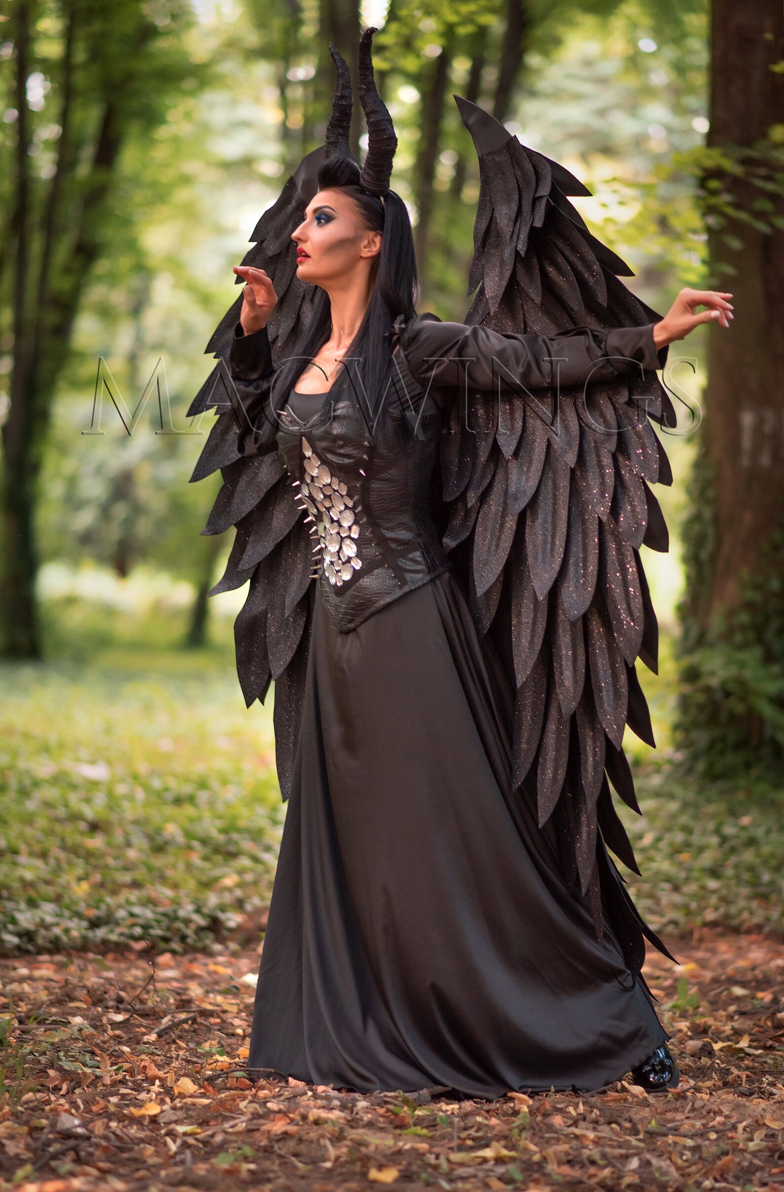 Witch Cosplay Costume, Black Wings, Devil Wings, Black Angel, Dark ...