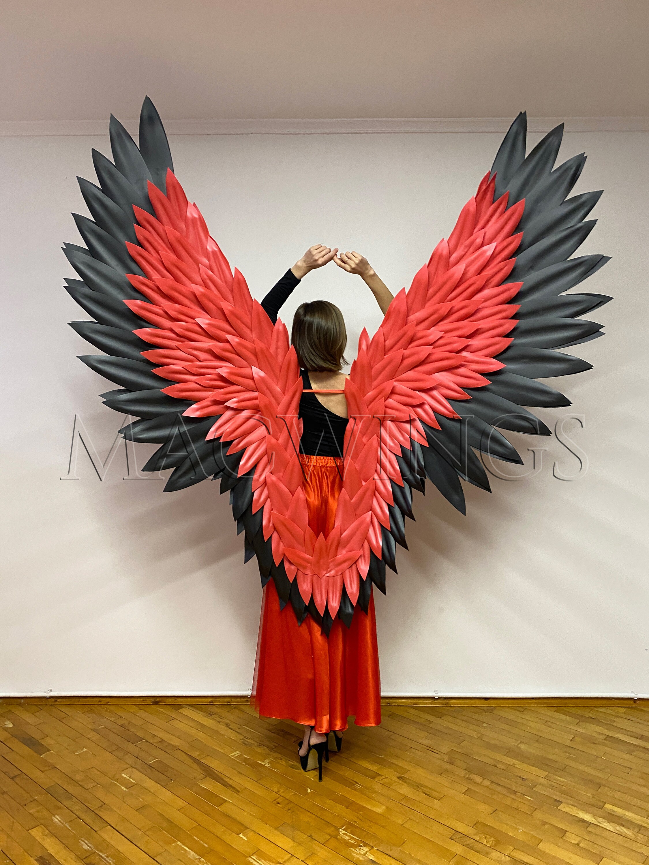 Red and Black Color Wings Extra Large Angel Wings Halloween - Etsy