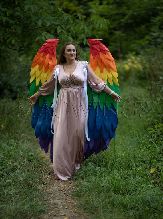 Rainbow Wings Carnival Costume Colorful Wings Halloween - Etsy