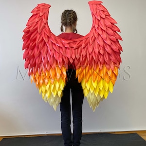 Phoenix Wings Cosplay Costume, Red Wings for Cosplay 4 Ft, Flame Color ...