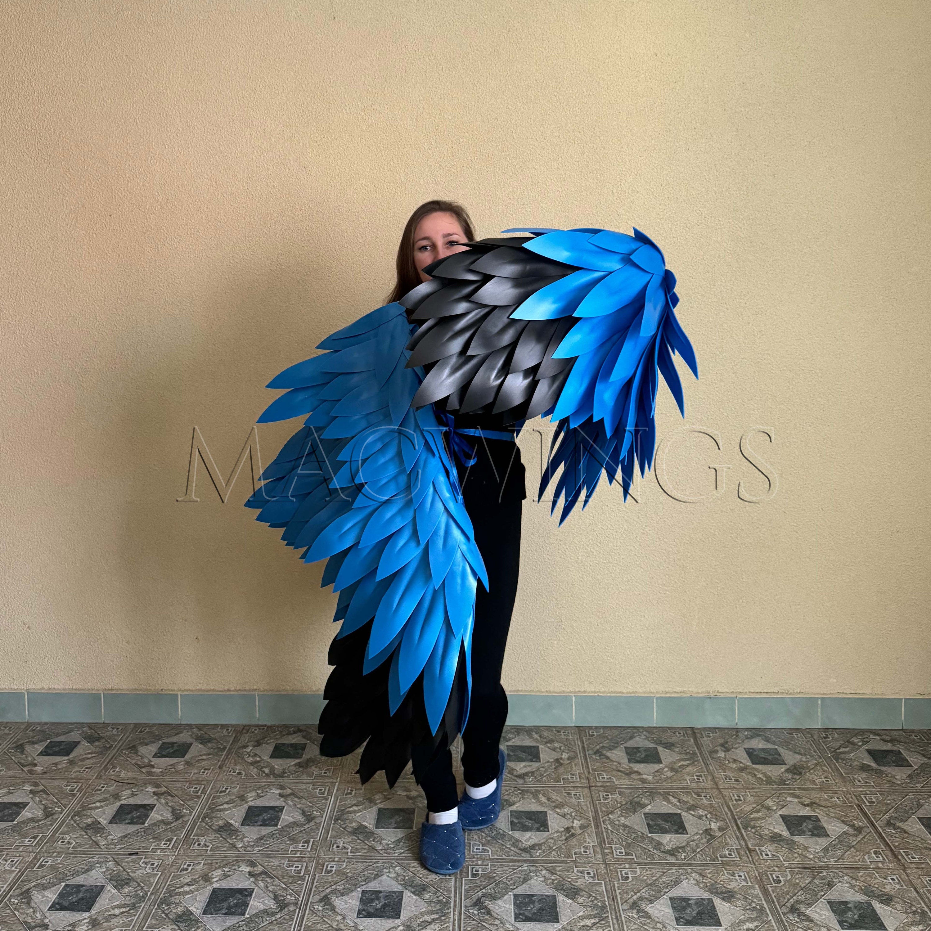 Mountain Blue Jay Wings and Tail Arm Wings Cosplay Costume Blue Black ...