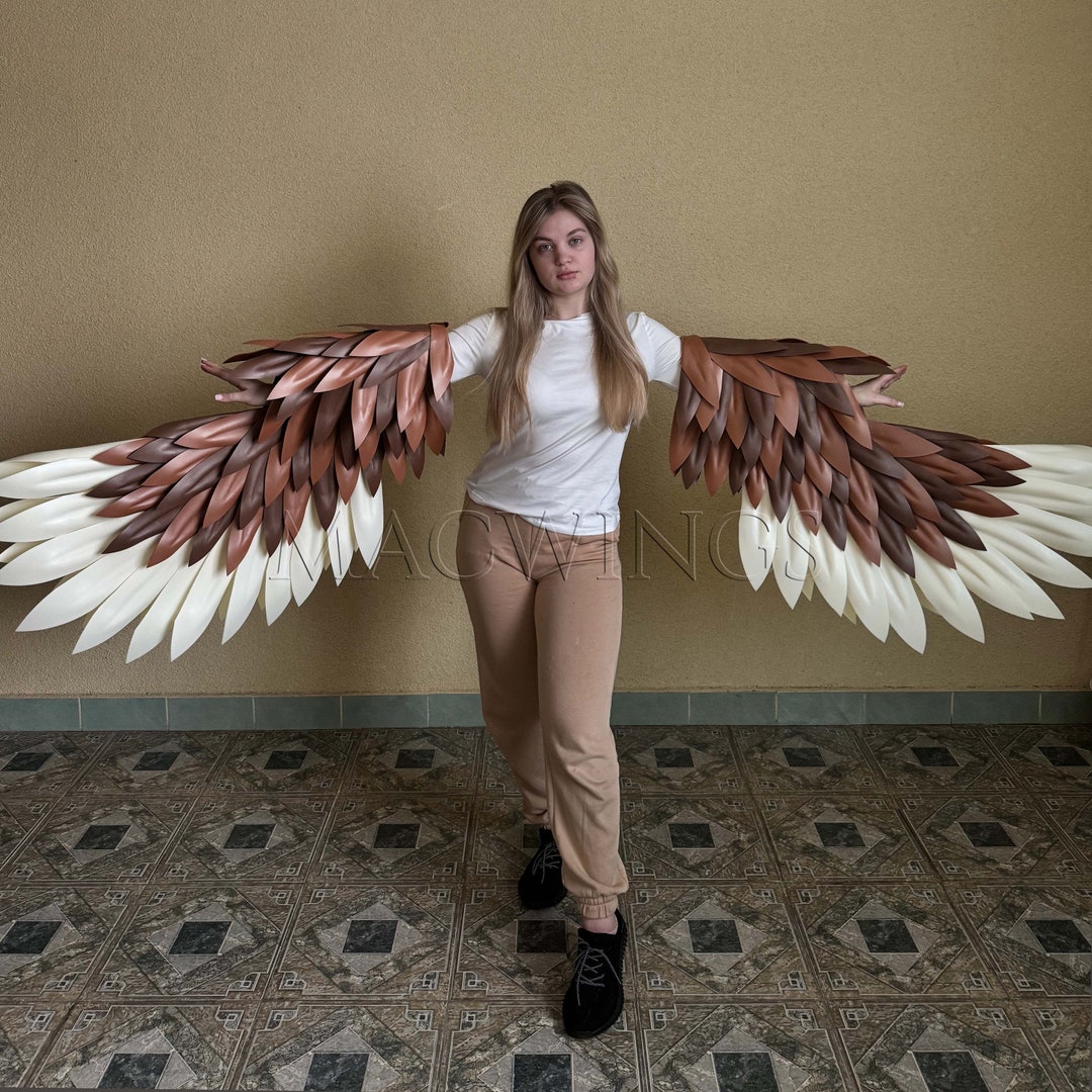 Barn Owl Arm Wings Brown Bird Costume Cosplay Movable Bird Wings for ...