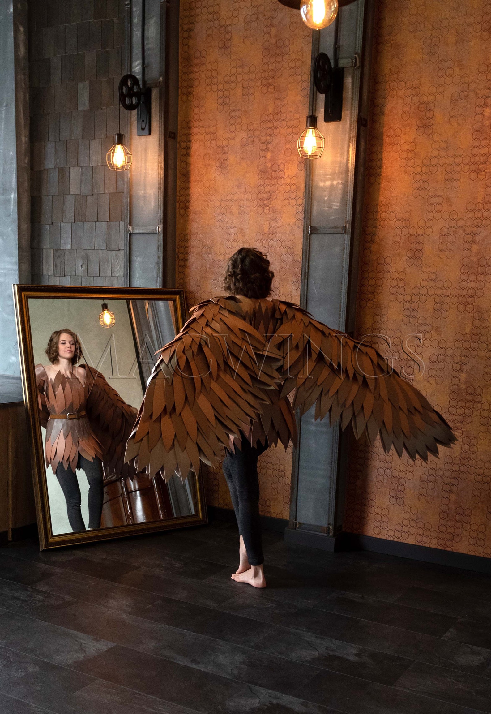 Brown Wings Bird Cosplay Bird Costume Arm Wings Wings for - Etsy