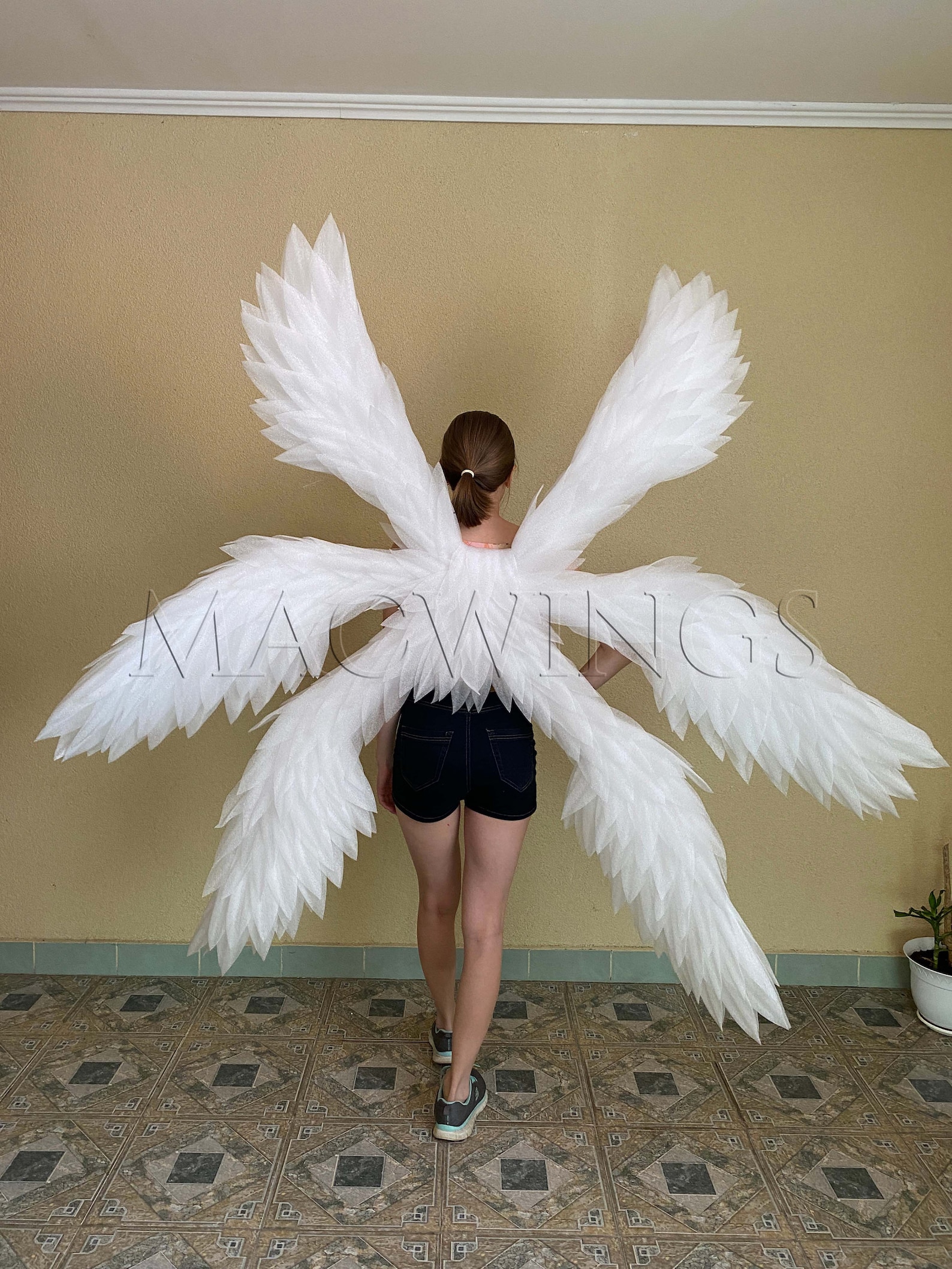 White Triple Wings, Seraphim Cosplay Costume, Special Wings, Angel ...