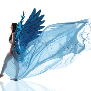 Light Blue Glitter Wings, Extra Large Wings, Angel Wings Cosplay, Shiny ...