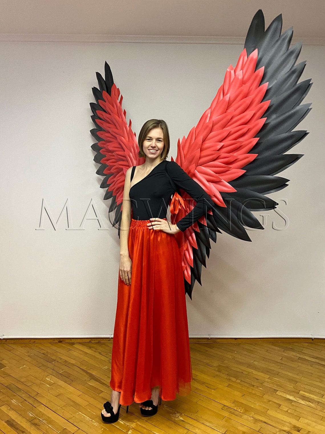 Red and Black Color Wings Extra Large Angel Wings Halloween | Etsy