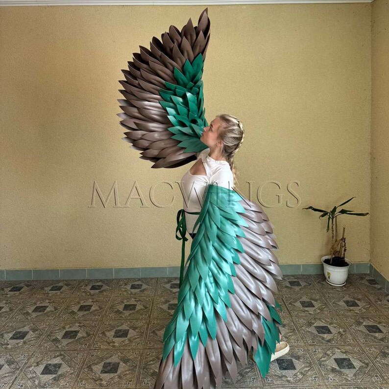 Quetzal Costume Wings Tail Jacket Bird Costume Quetzal Wings Green ...