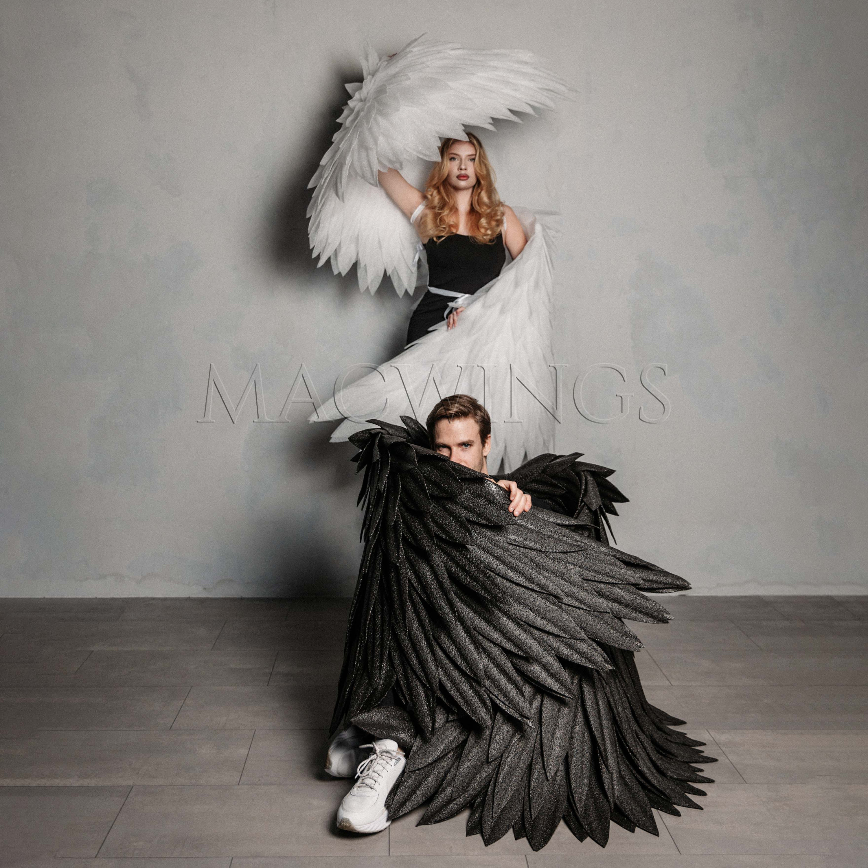 Moveable Black Bird Wings Costume Dark Angel Fallen Angel Cosplay ...