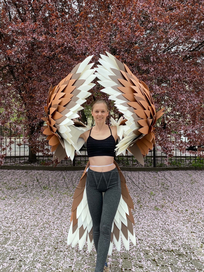 Brown Bird Wings and Tail, Bird Cosplay Costume, Arm Wings, Hawk Wings ...