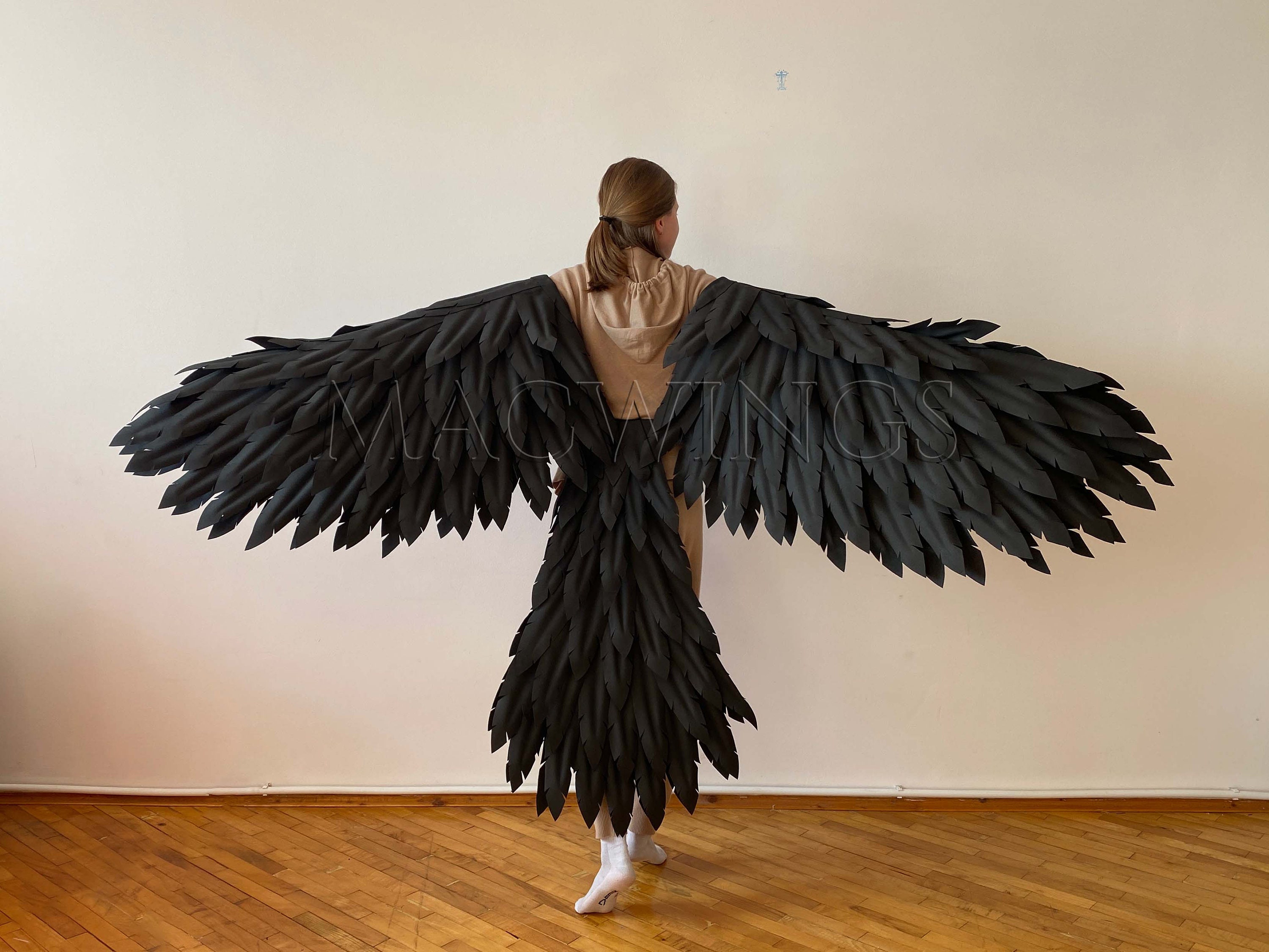 Black Harpy Costume Wings And Tail Cosplay Costume Adult Arm Etsy